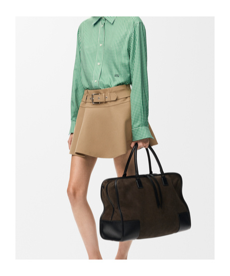 LOEWE Loewe Mini Skirt in Cotton with Buckle Belt